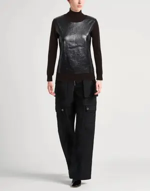 MAISON MARGIELA Two-tone Lightweight Knit Turtleneck Top