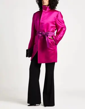 Saint Laurent Minimalist Solid Color Belted Coat