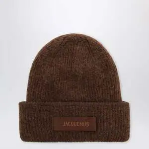 Jacquemus Gros Grain Beanie In Alpaca Blend - Brown