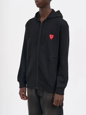 Play Comme Des Garcon Logo Zip-up Hoodie