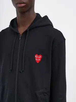 Play Comme Des Garcon Logo Zip-up Hoodie