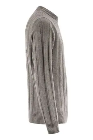 Peserico Ribbed Crew-neck Sweater - Grey