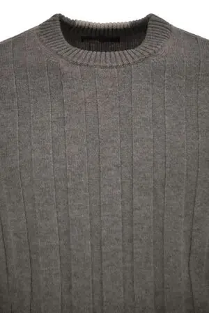 Peserico Ribbed Crew-neck Sweater - Grey