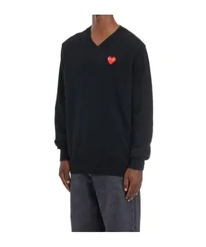 Play Comme Des Garcon Long-sleeved Sweater - Black