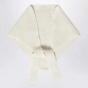 Jacquemus Gros Grain Scarf In Alpaca Blend - White