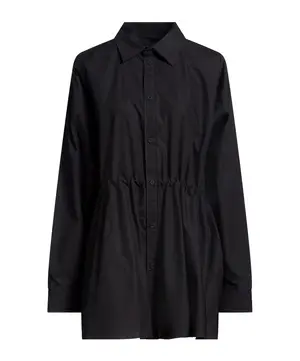 Balenciaga Solid Color Long-sleeve Shirt Dress - Black