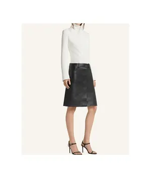COURREGES Leather Snap-button Mini Skirt