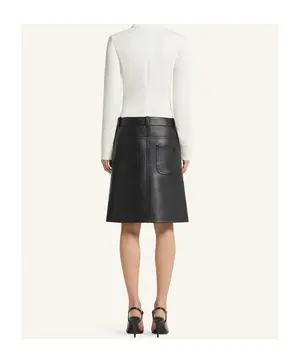 COURREGES Leather Snap-button Mini Skirt