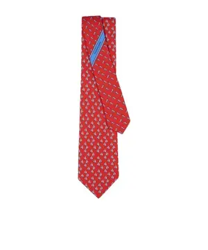 FERRAGAMO Nautical Print Silk Tie