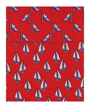 FERRAGAMO Nautical Print Silk Tie