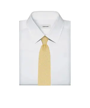 FERRAGAMO Charlie Print Silk Tie - Yellow