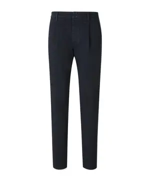 Incotex Blue Division Pleated Trousers - Navy Blue