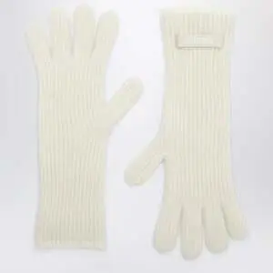 Jacquemus Gros Grain Gloves In Alpaca Blend - White