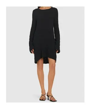 Loulou De Saison Knitted Long-sleeved Dress - Black