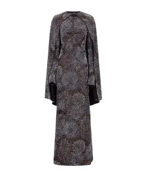Rabanne Long-sleeve Pearl Crepe Dress