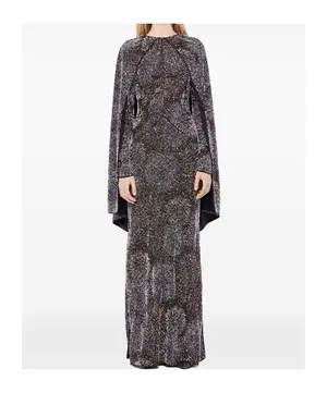 Rabanne Long-sleeve Pearl Crepe Dress