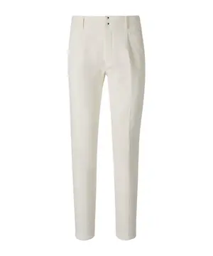 Incotex Pleated Straight-leg Trousers - Ivory White