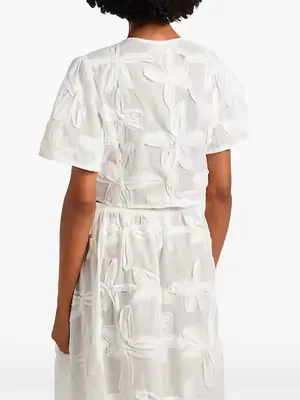 Farm Rio Embroidered Cropped Blouse