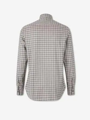 Canali Cotton Plaid Shirt