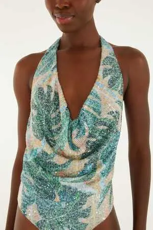 Farm Rio Shell-embroidered Eyelet Shirt