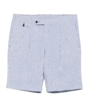PT TORINO Striped Seersucker Shorts - Blue/white