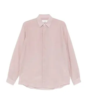 LARDINI Concealed-placket Long-sleeve Shirt - Light Pink