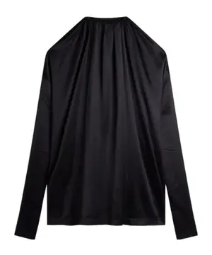 Phoebe Philo Pleated Long-sleeved Top - Black