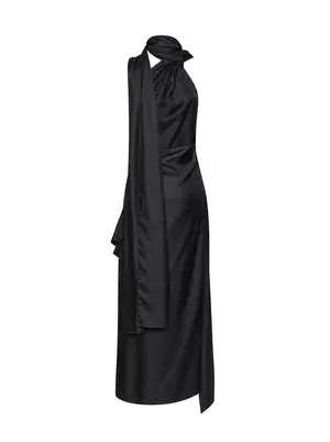 MUGLER Halterneck Scarf Midi Dress