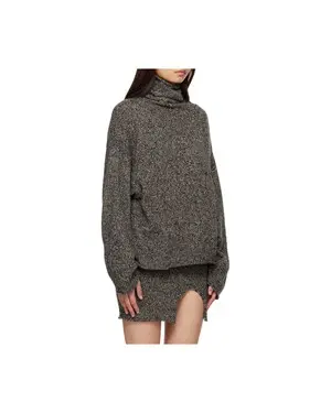 BASERANGE Long-sleeve High-neck Knit Top - No