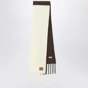 Loewe Yellow/brown Two-tone Scarf In Alpaca And Wool - Multicolor