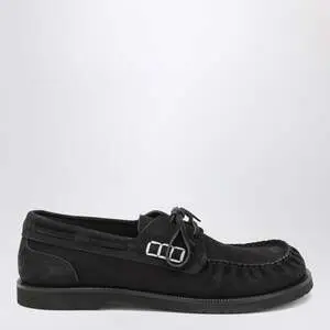 JW Anderson Midnight Blue Suede Loafers - Black