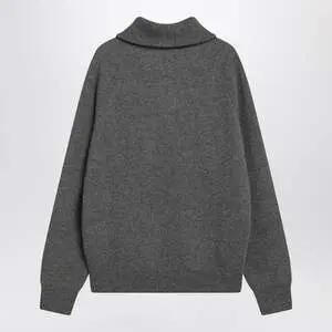 Prada Slate Grey Polo Sweater In Wool And Cashmere - Gray