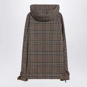 Burberry Half-zip Jacket With Check Pattern In Silk Blend