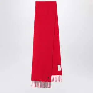 AMI Paris De Coeur Wool Scarf - Red