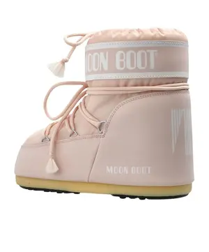 Moon Boot Icon Logo Printed Lace-up Boots - Pink