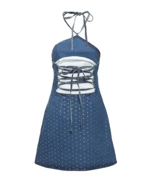 Giuseppe Di Morabito Embellished Cotton Denim Mini Dress