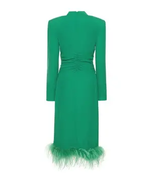 Giuseppe Di Morabito Viscose Midi Dress W/ Feathers