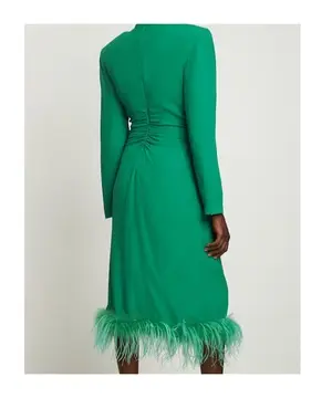 Giuseppe Di Morabito Viscose Midi Dress W/ Feathers