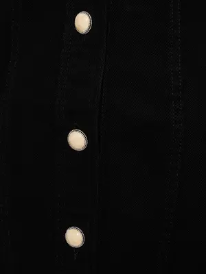 Magda Butrym Buttons Open And Close Cotton Denim Tight Dress