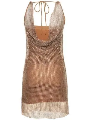 Giuseppe Di Morabito Embellished Mesh Mini Dress
