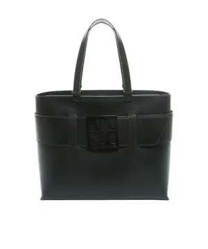 Armani Exchange Logo Plaque Tote Bag - Black