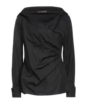 Max Mara Solid Color Long Sleeve Shirt - Black