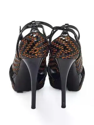 Burberry Woven Patent Leather Platform Pumps