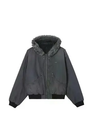 FIVE CM Faux-fur Trim Hooded Jacket - Grey