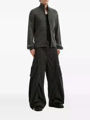 Izzue Ribbed-knit Zip-up Sweater