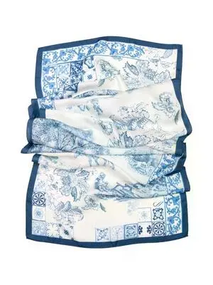 ELIZABETTA Toile De Jouy Silk Scarf