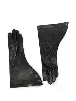 Rick Owens Asymmetric Leather Gloves
