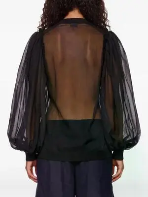 Comme Des Garçons Sheer Puffed-sleeve T-shirt