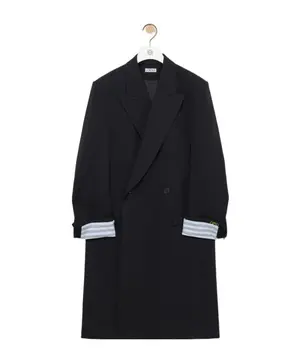 Loewe Coat In Wool - Deep Navy