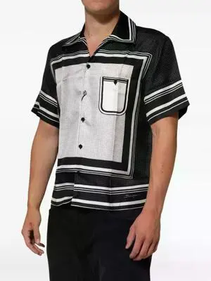 Dolce & Gabbana Stripe-dot Print Silk Shirt